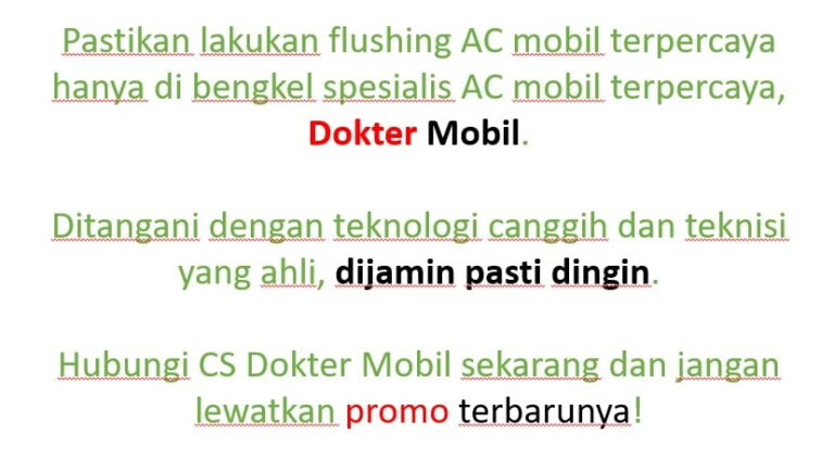 Manfaat Flushing AC Mobil dan Cara Kerjanya